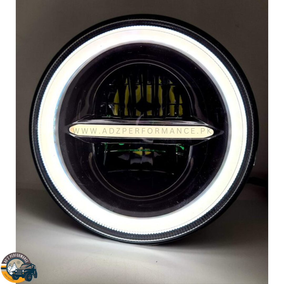 7 Inch Round LED Headlight Centre Line 4x4 Jeep Wrangler 2pcs ...